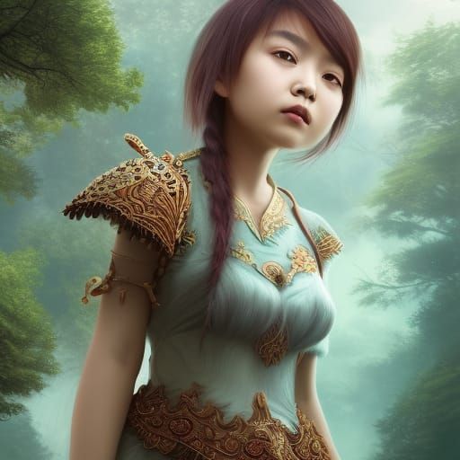 Hyperrealistic Asian Teen Fantasy Scene in Unreal ... - AI Art