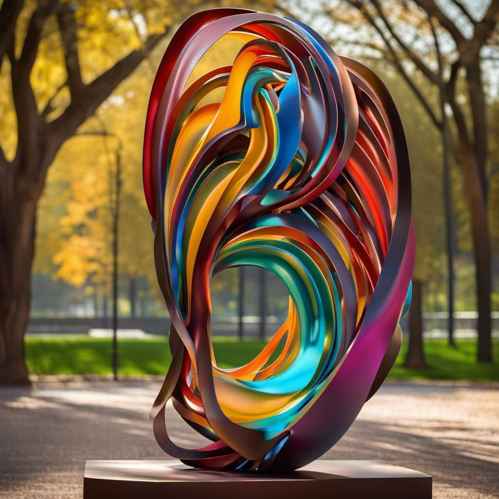 Abstract art sculpture made of recycled metal - AI Generated Artwork ...