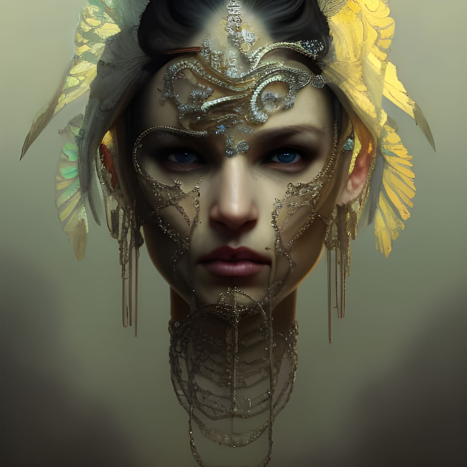 yoke mask death scrim lace wire - AI Generated Artwork - NightCafe Creator