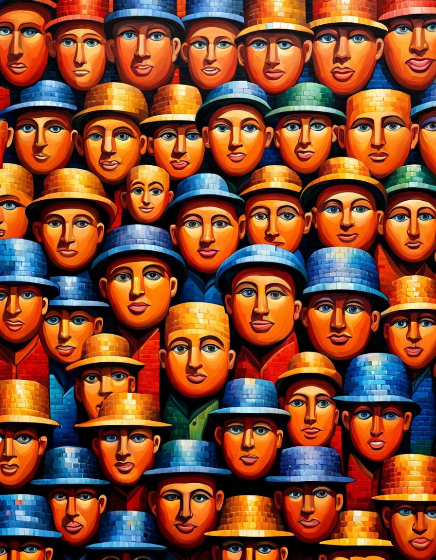 Crowd of Faces - AI Generated Artwork - NightCafe Creator