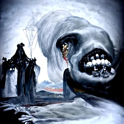 Macabre teeth machines dripping in blood - AI Generated Artwork ...