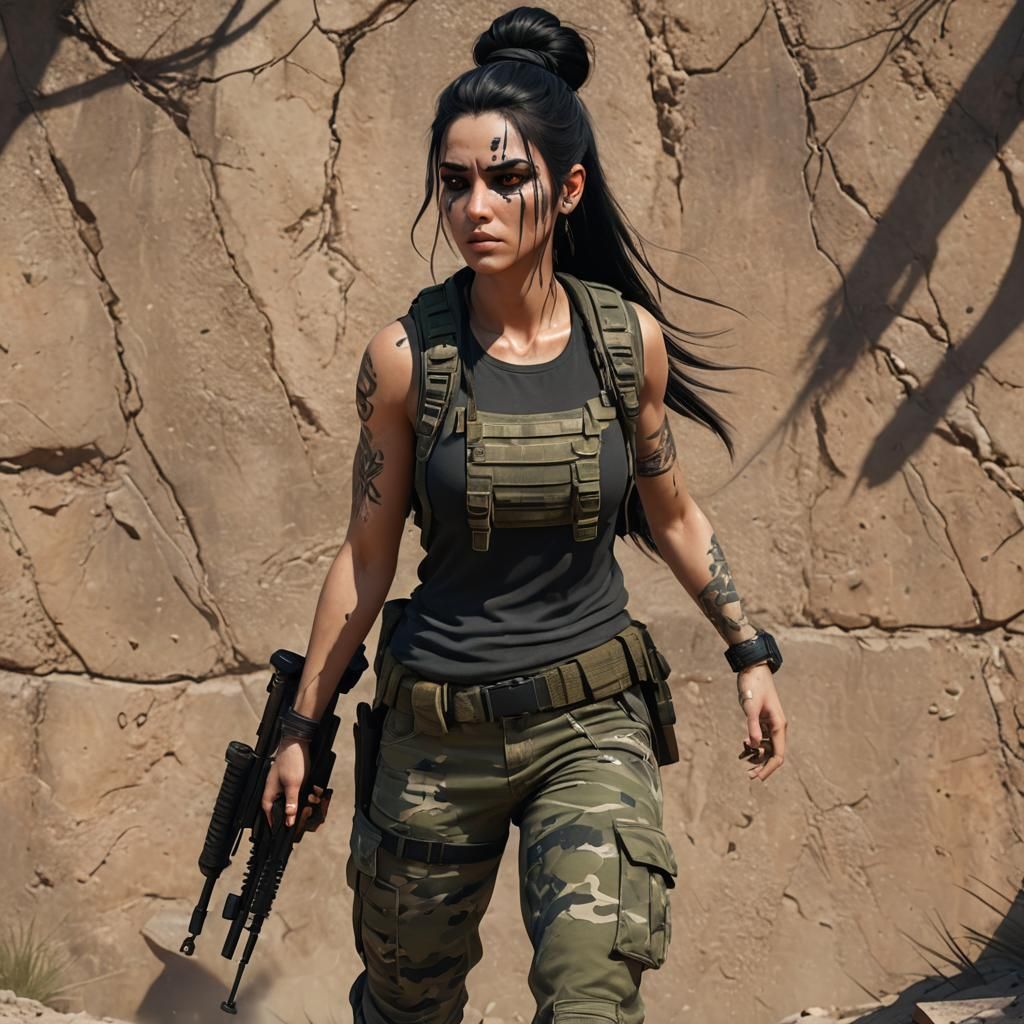 young woman, commando. - AI Generated Artwork - NightCafe Creator