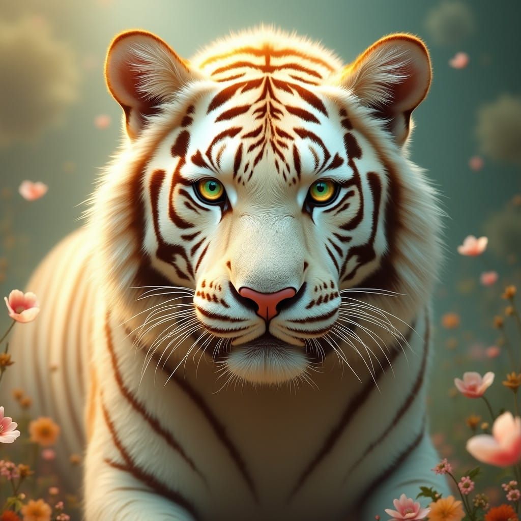 A majestic, face-focused tiger - A majestic, face-focused t...
