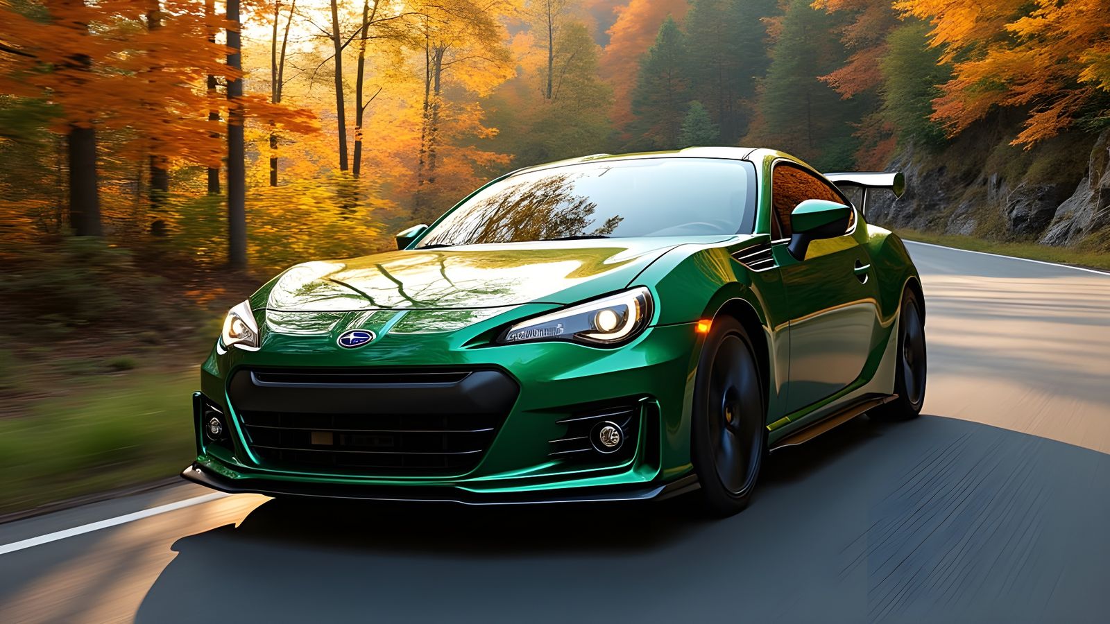 A 2023 Subaru BRZ in Forest Green Color