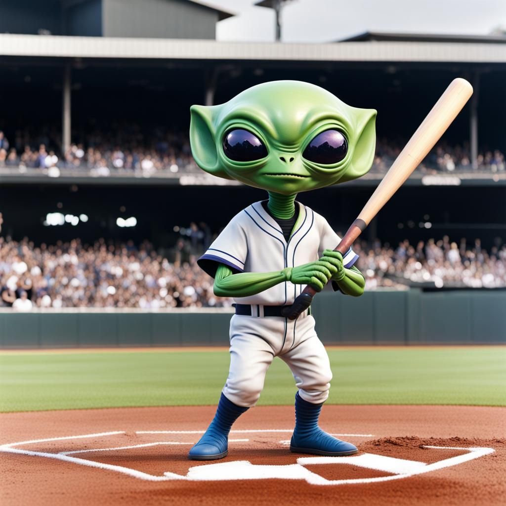 Alien Baseball Player - AI Generated Artwork - NightCafe Creator