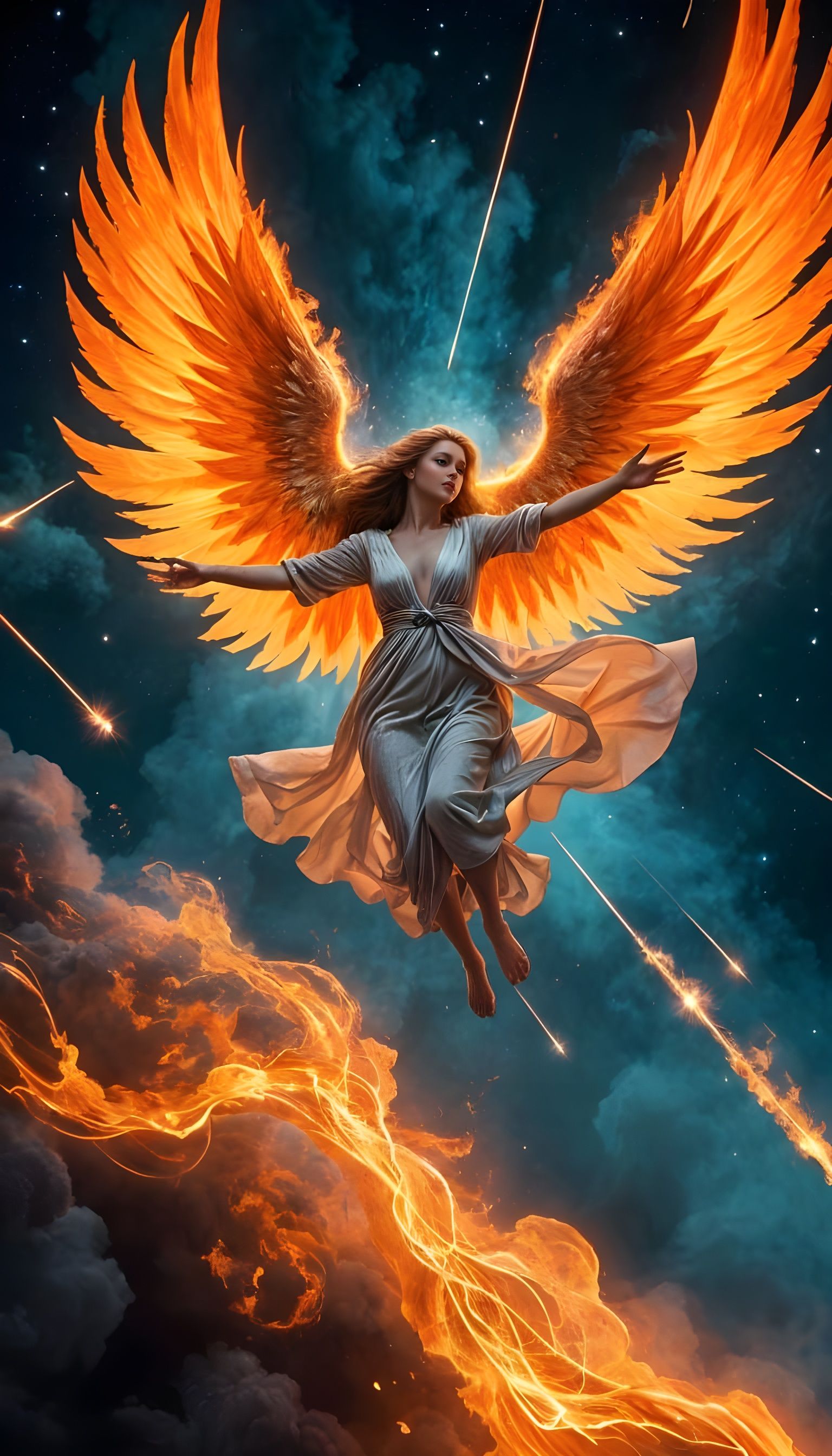 Angel of the Apocalypse - Apocalyptic Angel in Fiery Splend...