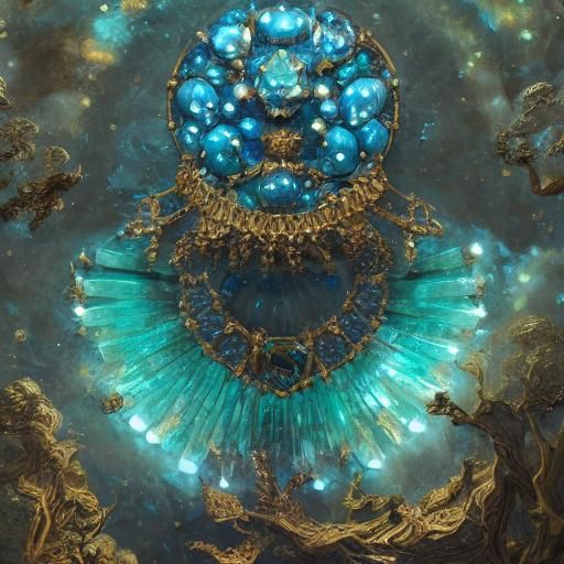 Diamonds rubbies labradorite turquoise pearls pyriate - AI Generated ...