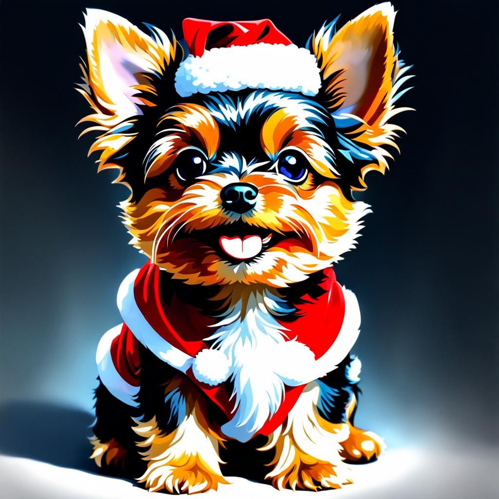 Portrait of an adorable happy cute whimsical small chibi Santa chibi ...