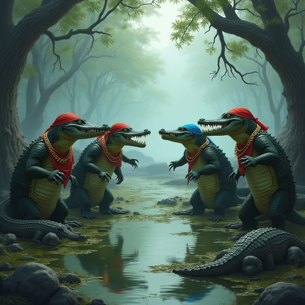 crocodiles vs alligators - Crocodiles Face Off Against Riva...