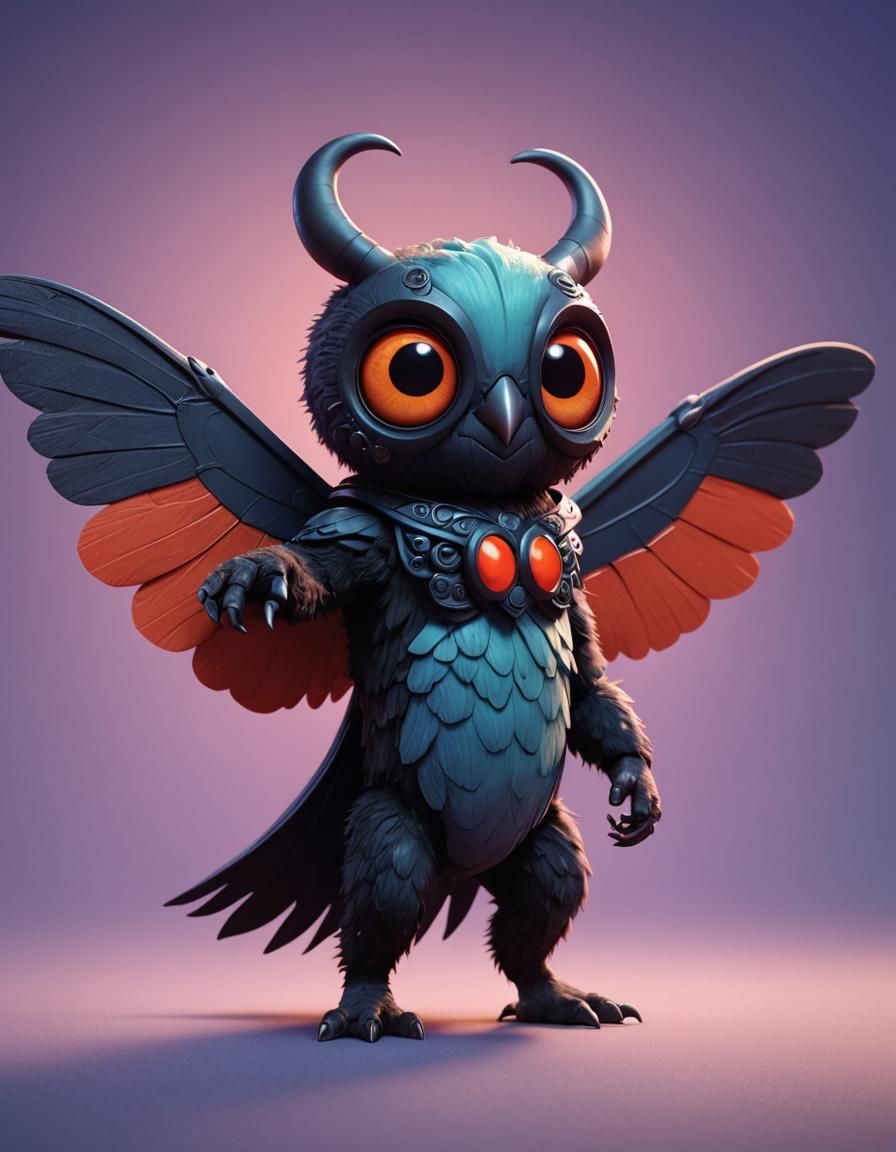 Mothman, cute - AI Generated Artwork - NightCafe Creator