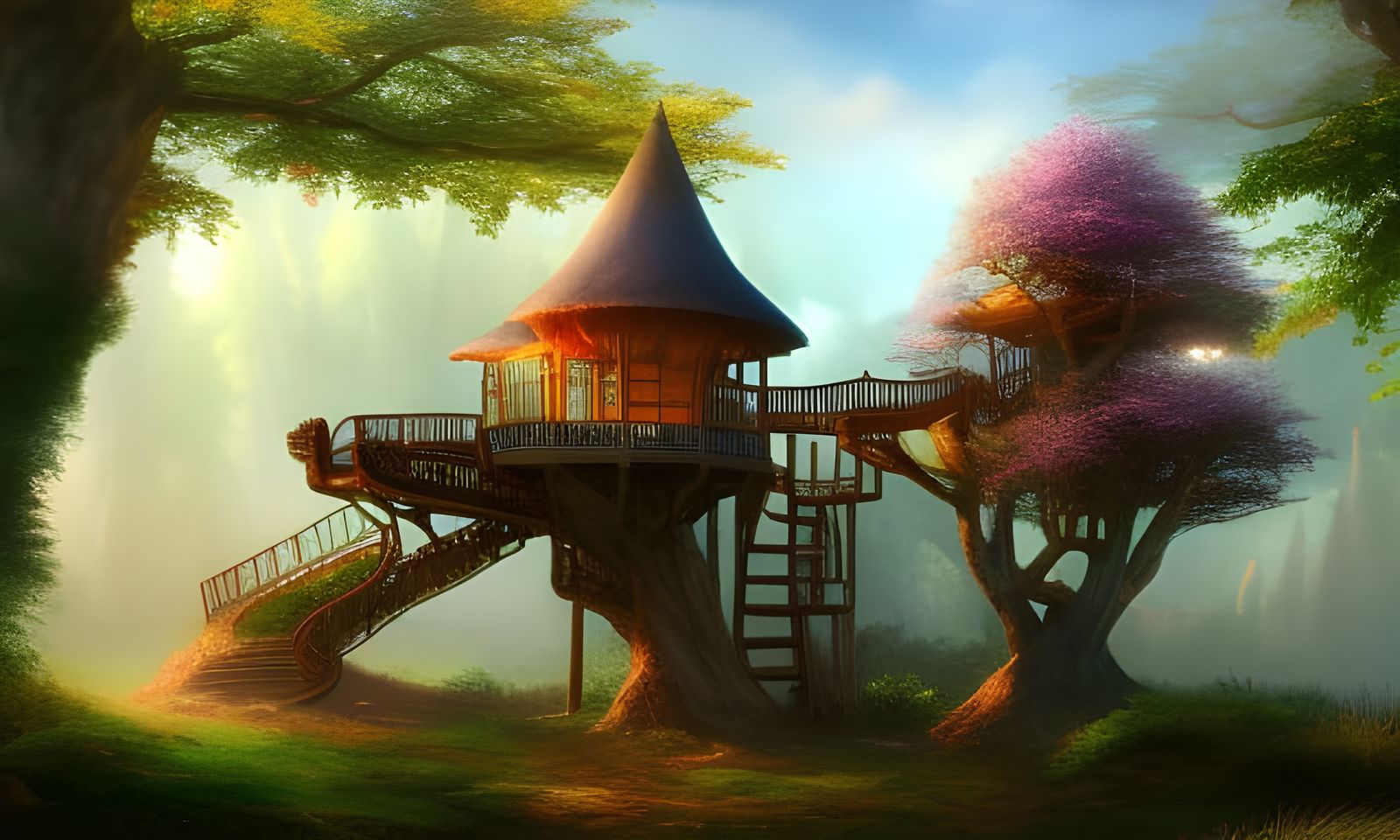 Tree house - AI Generated Artwork - NightCafe Creator