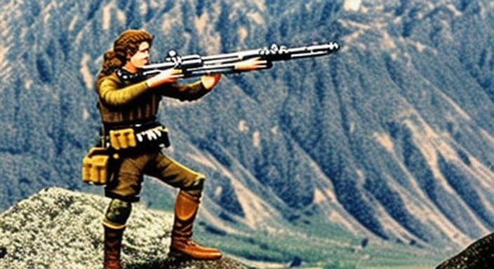 star wars rebel alliance male sniper on mountain side taking aim on ...