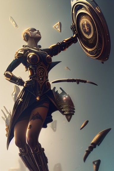 Symmetry Artgerm Wlop Greg Rutkowski Valkyrie Roses Lightning Smoke Nuclear Dieselpunk