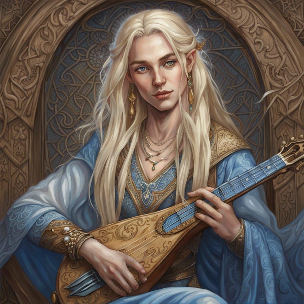 Elven Bard, non-binary - AI Generated Artwork - NightCafe Creator