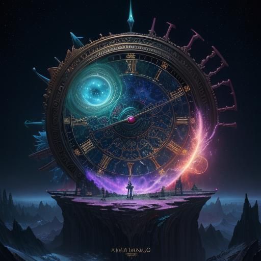 A magical clock approaching midnight, marking the ... - AI Art