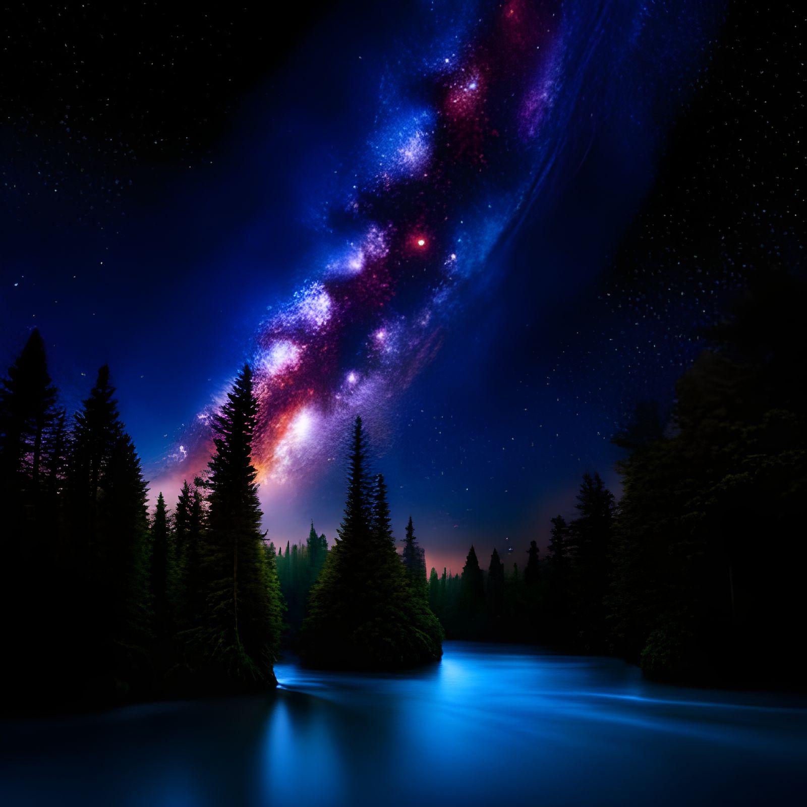 Galaxy Forest 5 - AI Generated Artwork - NightCafe Creator