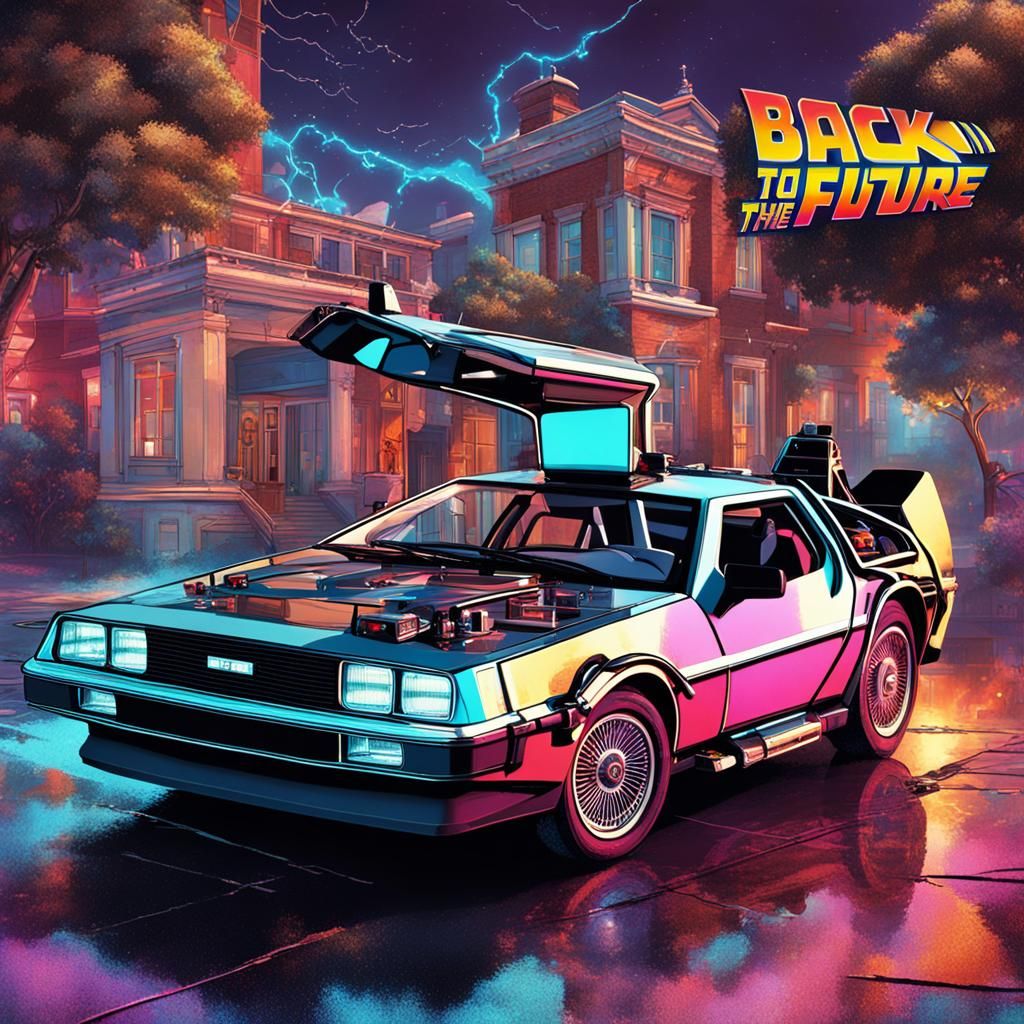 back to the future pop art - AI Generated Artwork - NightCafe Creator
