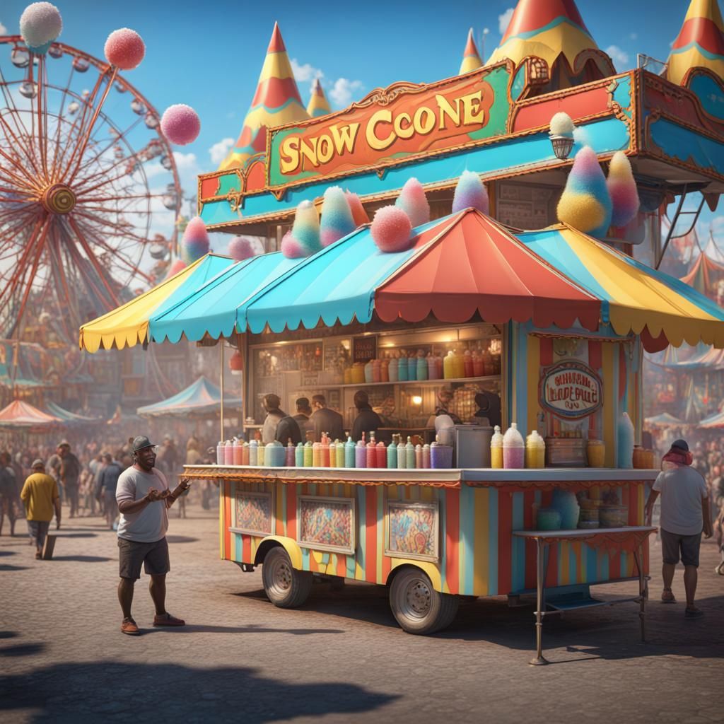 Snow Cone Vendor - AI Generated Artwork - NightCafe Creator