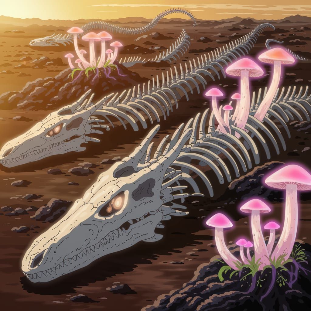 The dragons graveyard - Anime Dragons Lie in Ruins Under Gol...