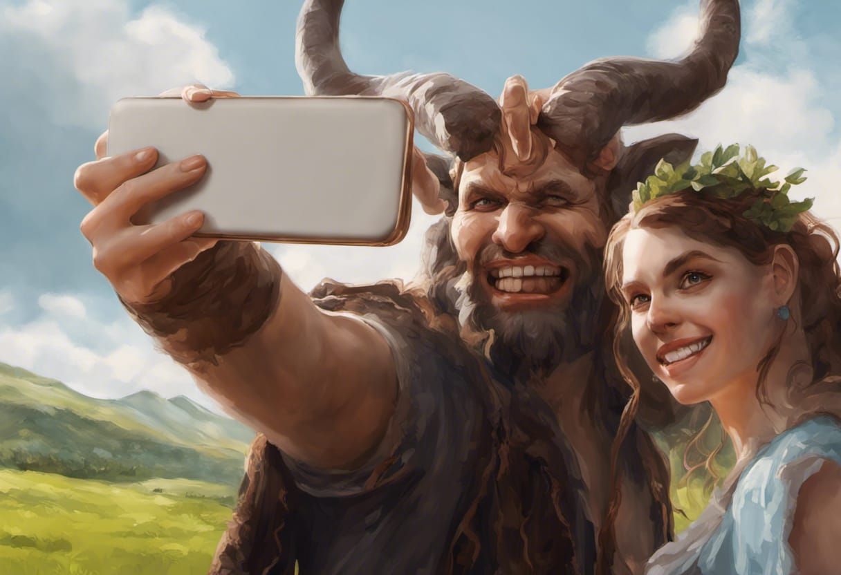 selfie with a faun - AI Generated Artwork - NightCafe Creator