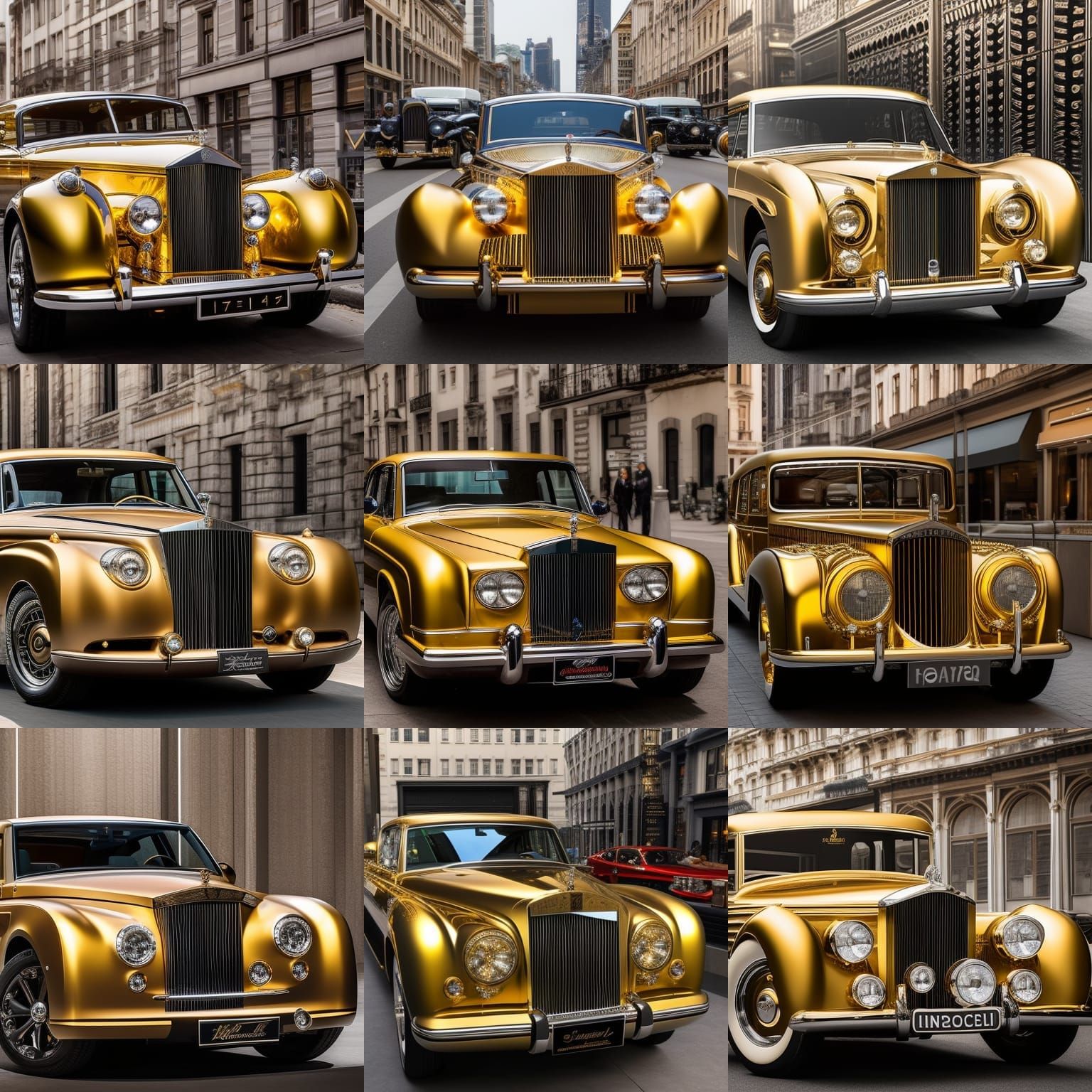 "The Classic Gold Rolls-Royce, 1960s model" - AI Generated Artwork ...