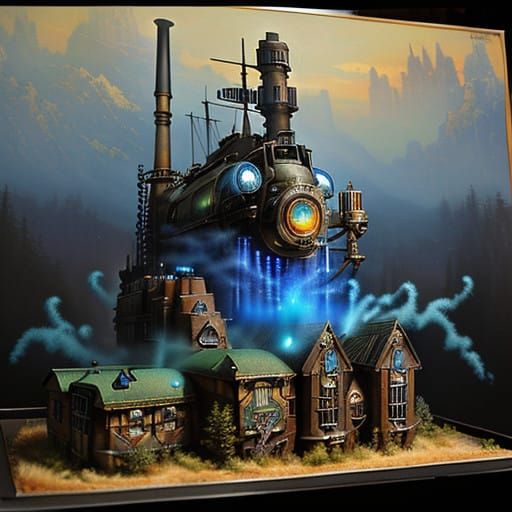Dieselpunk Masterpiece in a Futuristic Aesthetic - AI Art