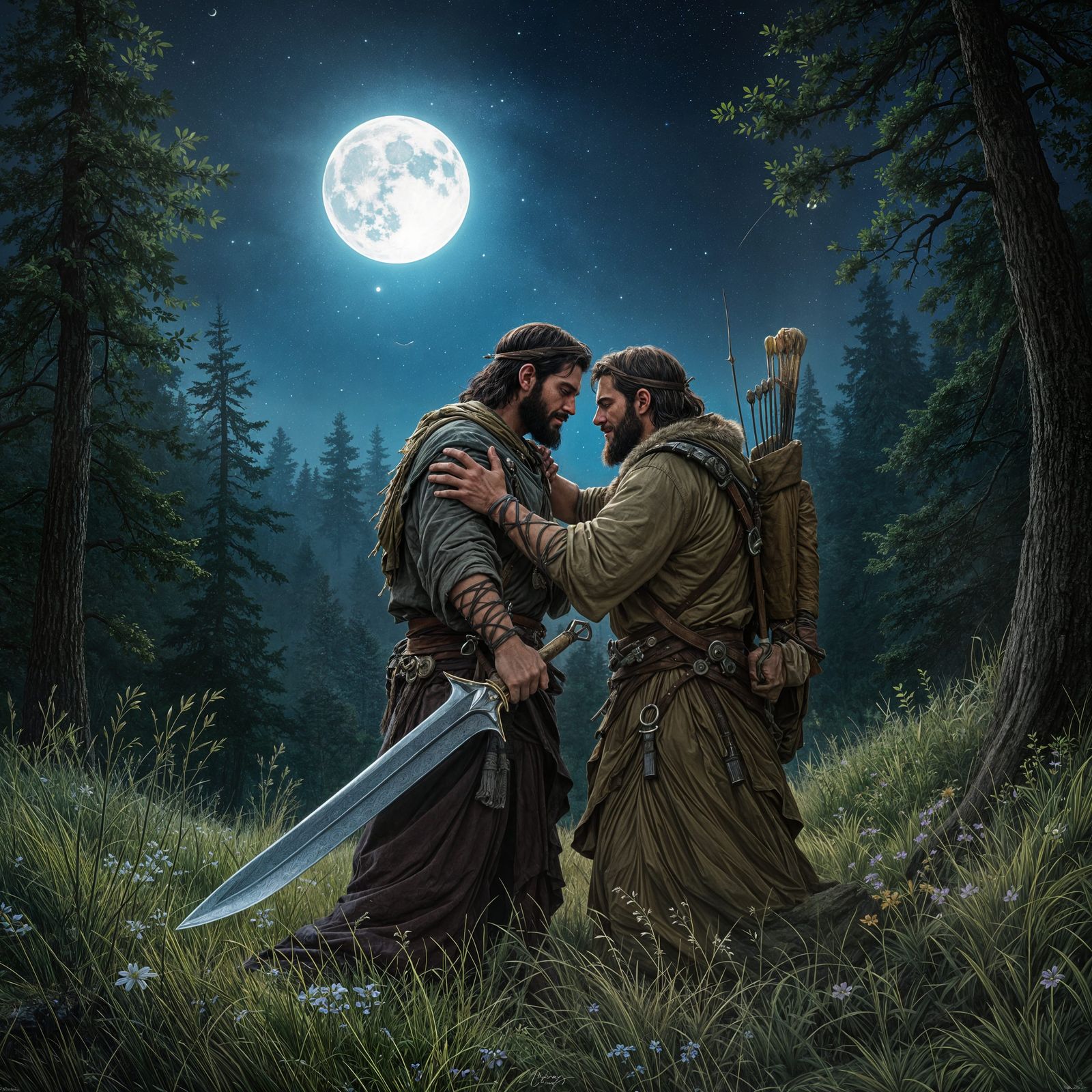 David and Jonathan’ secret meeting in Ziph. Biblical setting. 8th ...