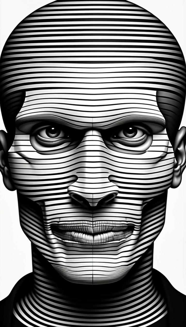 A visually striking and unique artwork featuring a skull face ...