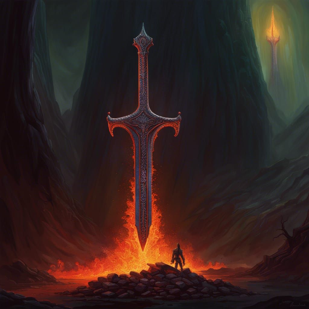 Great sword forged in the flames of hell - AI Generated Artwork ...