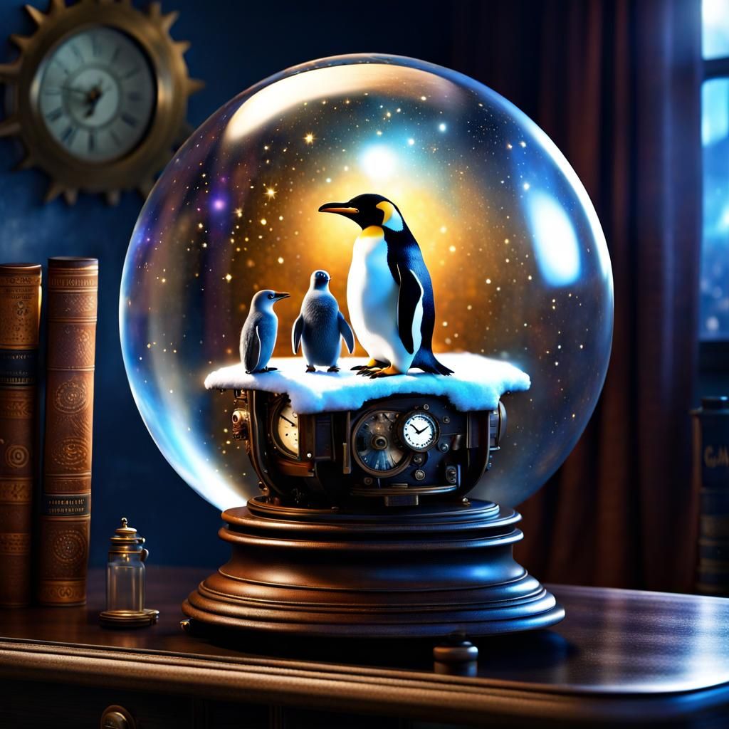 Desk penguins - AI Generated Artwork - NightCafe Creator