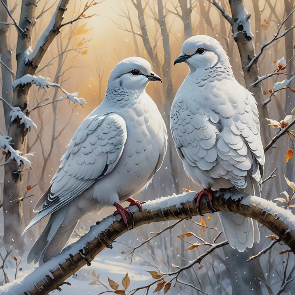 Doves in Winter - Doves in Winter