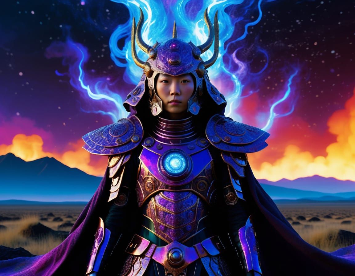 Intergalactic Warrior Queen in Andromedan Nebula A... - AI Art