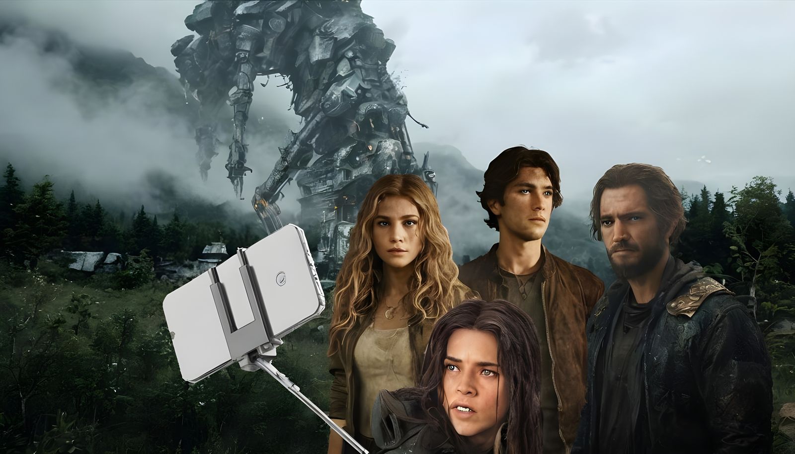 Octavia, Clarke, Bellamy and Murphy in The 100