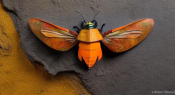 Papier Mache Cicada II - AI Generated Artwork - NightCafe Creator