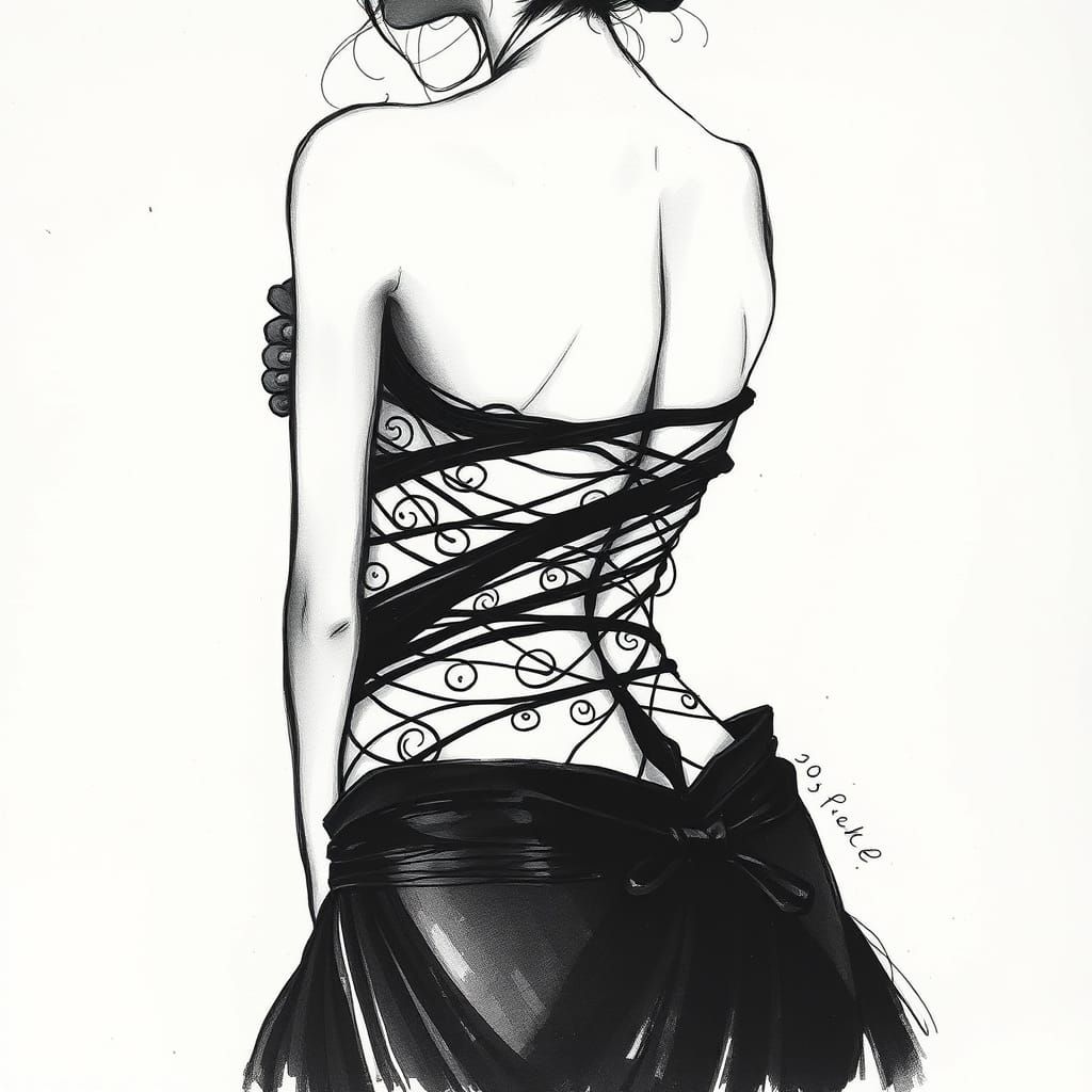 Elegant Woman in Shibari Bondage, in the Style of ... - AI Art