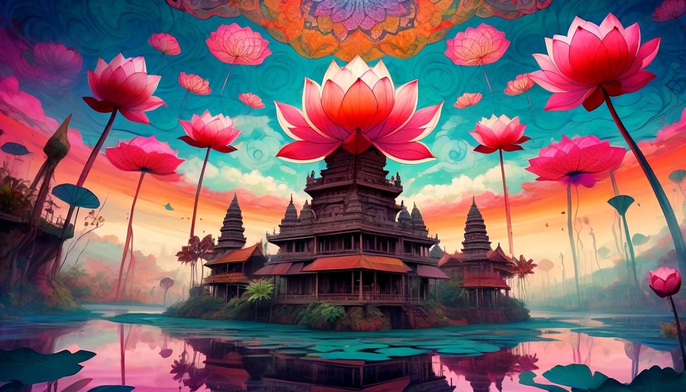 blooming lotus temple - AI Generated Artwork - NightCafe Creator