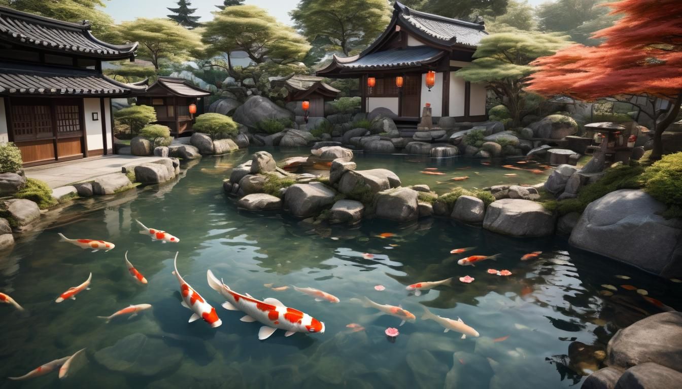Koi Village - AI Generated Artwork - NightCafe Creator