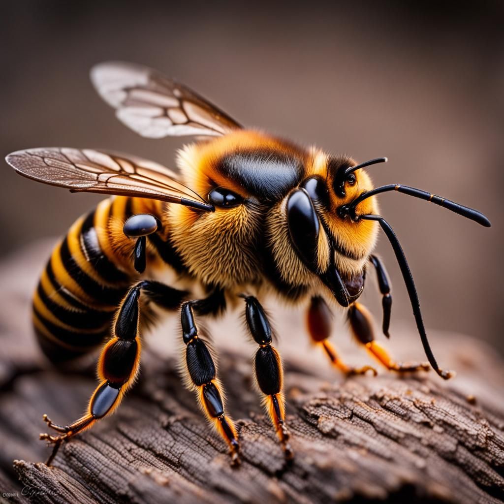 European honey bee #5 - AI Generated Artwork - NightCafe Creator