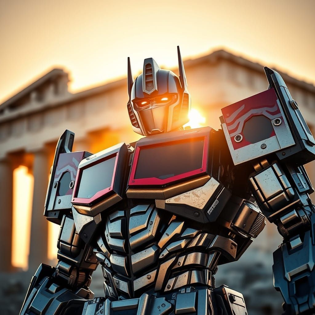 Optimus prime in ancient Greece - Heroic Optimus Prime Amid...