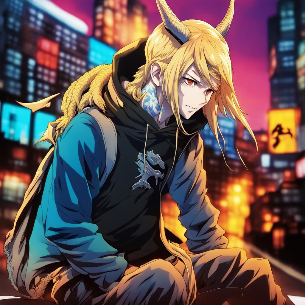 Anime character Draken from the anime Tokyo Revengers. Wearing a hoodie ...