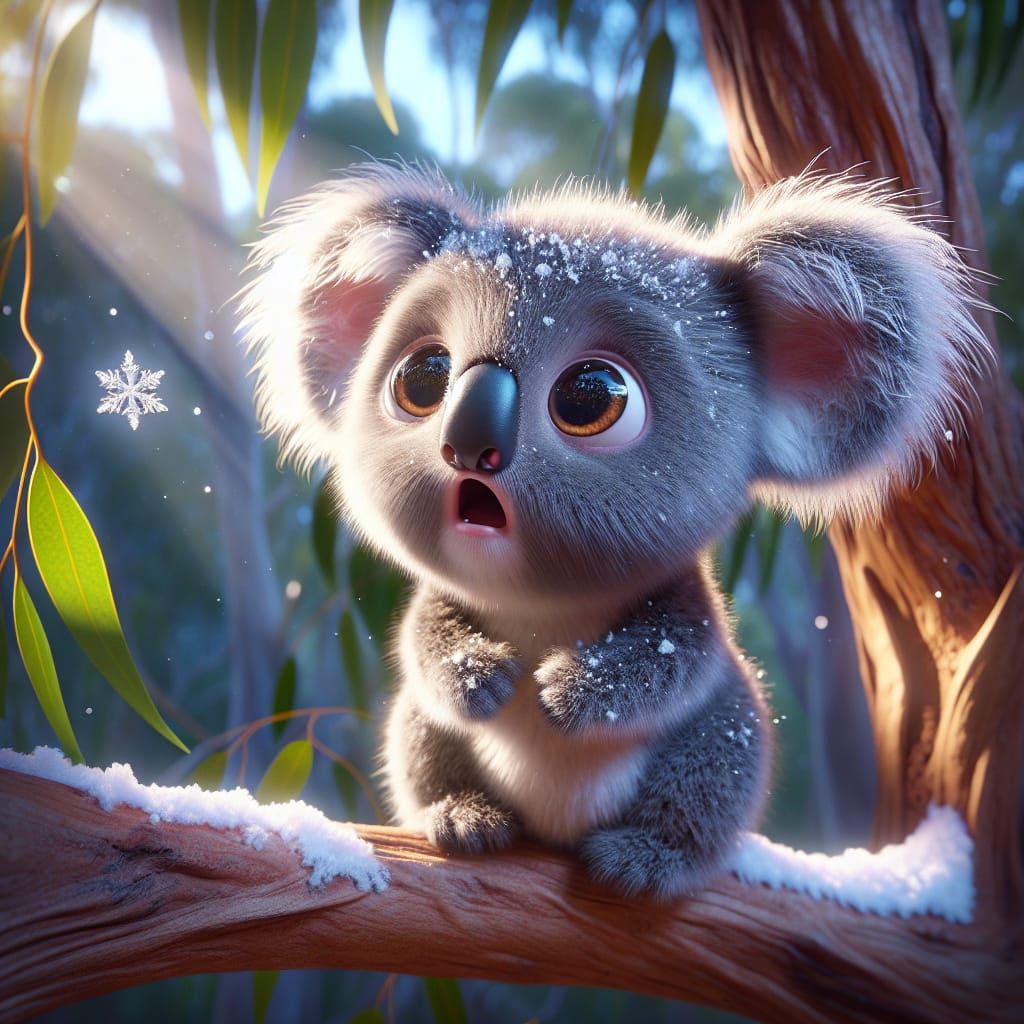 It Doesn't Snow Here! Photo realistic image of an adorable CGI fuzzy ...
