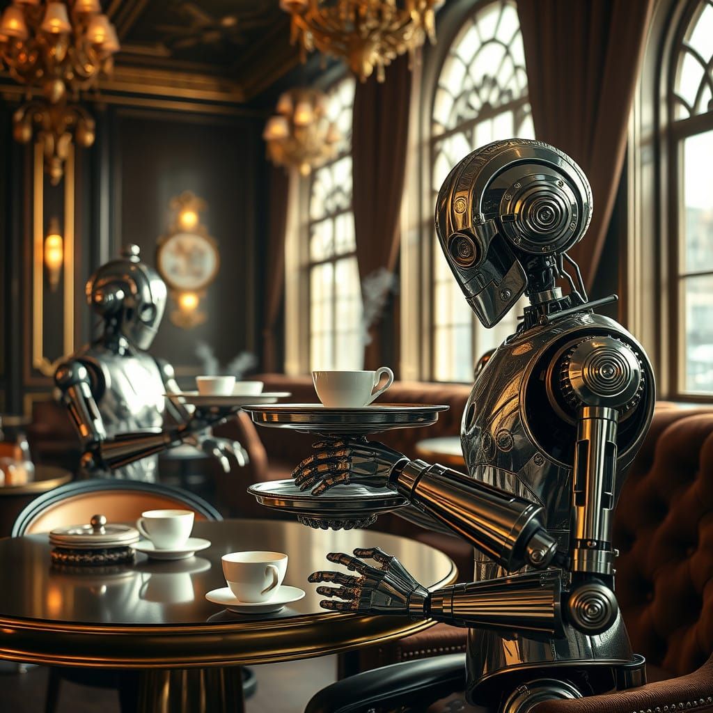 A café where robot butlers work - Luxurious 1920s-Inspired ...