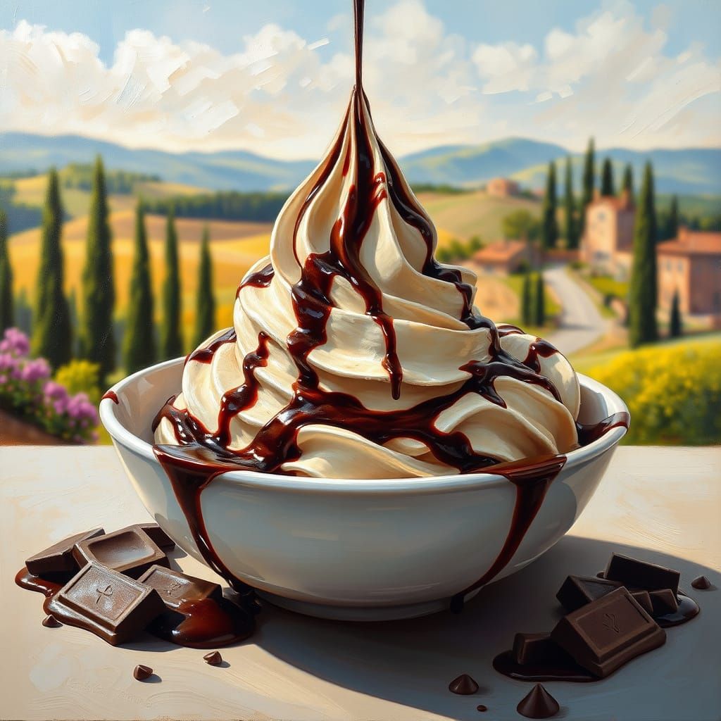 Decadent Italian Gelato Scene in 19th Century Styl... - AI Art