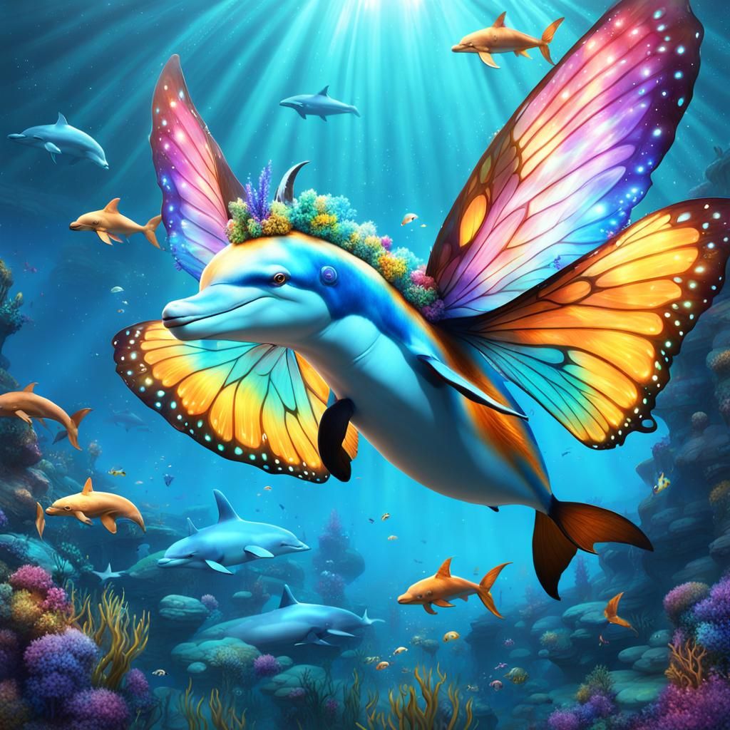 NEW creature that combines butterfly wings, dolphins body and unicorns ...
