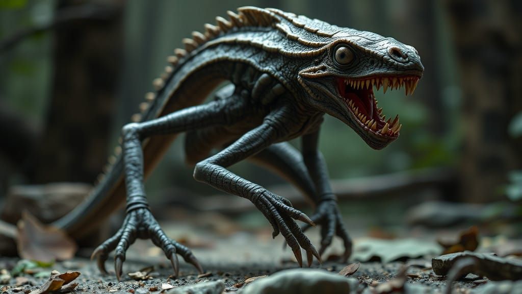Mammalian Reptilian Hybrid Predator - AI Art