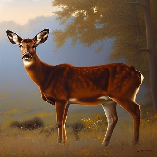 anthro deer engineer looking at viewer - AI Generated Artwork ...