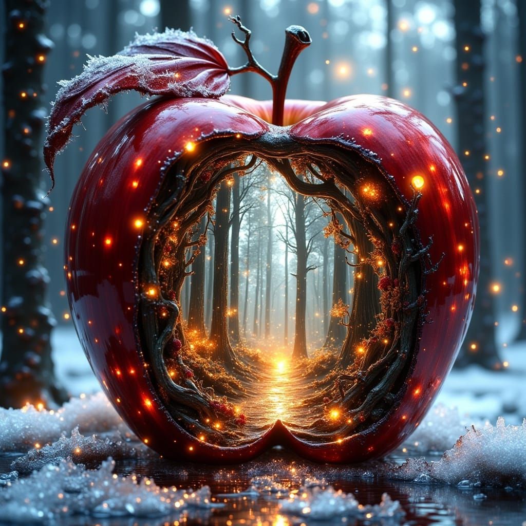 Apple Portal - Mystical Apple Portal in Winter Wonderland