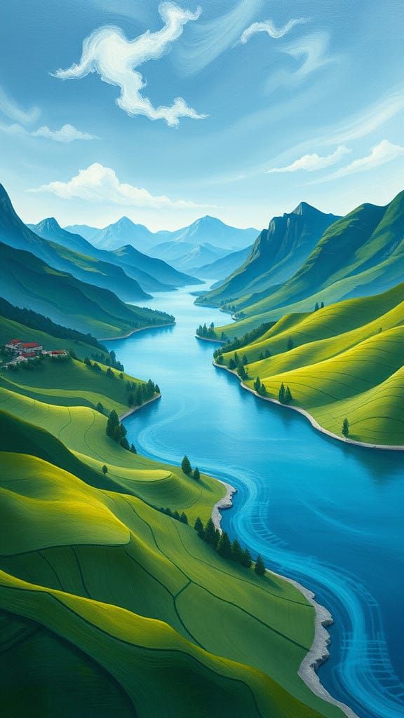 Landscape composed of the Fibonacci sequence.