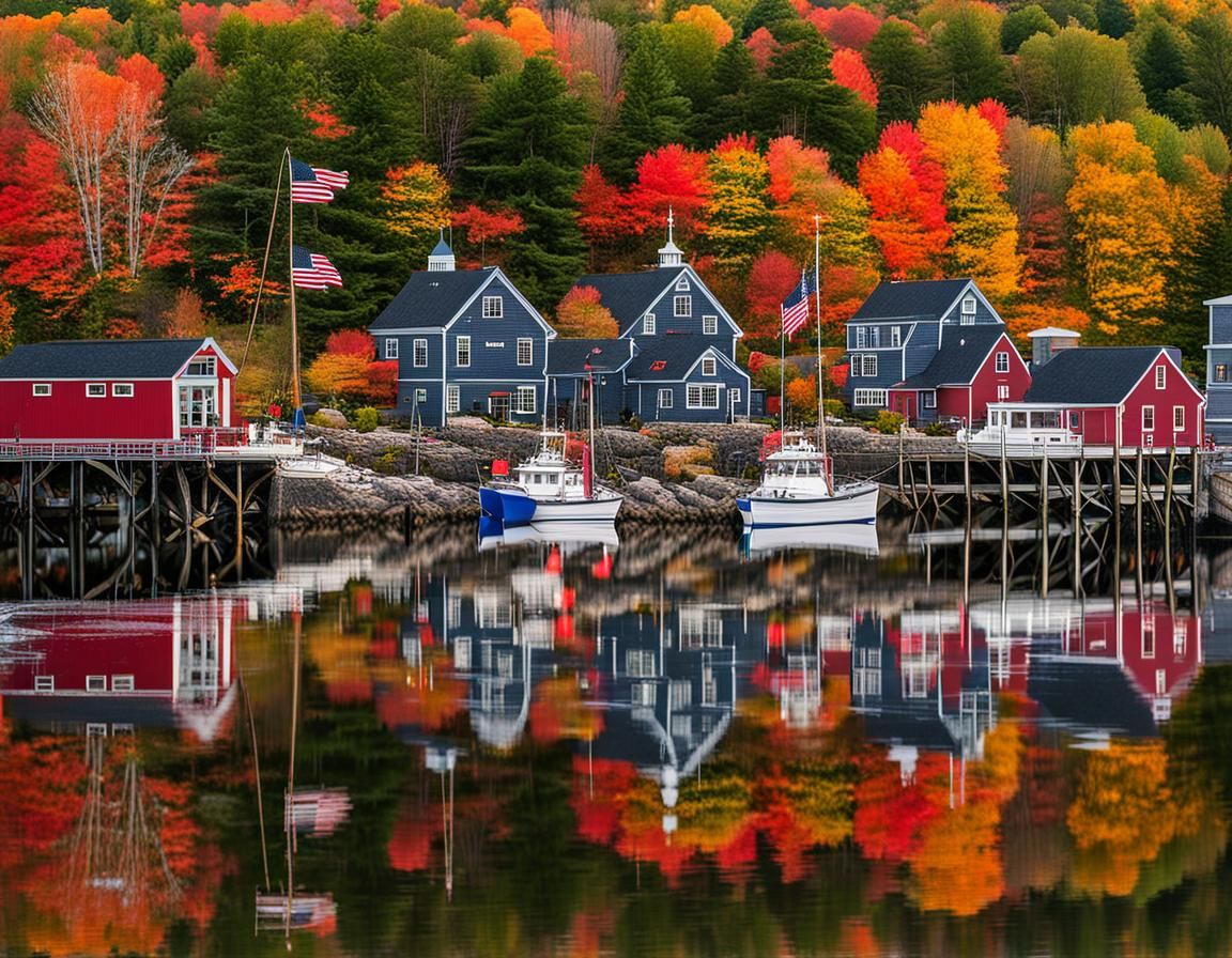 Camden Maine by Adrian Mihai Marchidan - AI Generated Artwork - NightCafe Creator