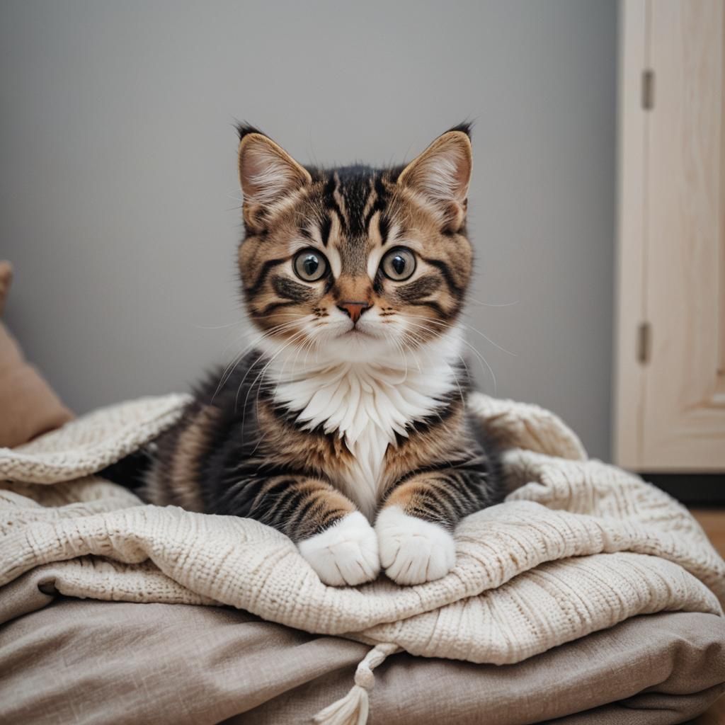 Cute kitty cat in a modern cozy home - AI Generated Artwork - NightCafe ...